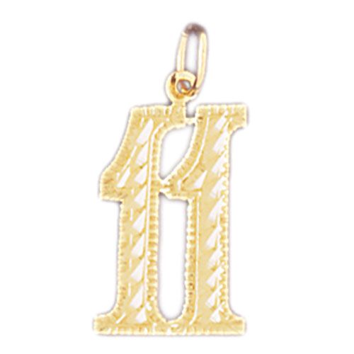 Number 11 Pendant Necklace Charm Bracelet in Gold — JewelsBerry