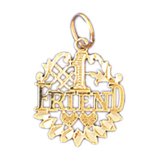 Number One Friend Charm Pendant 14k Gold — JewelsBerry