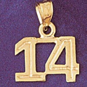 Number 14 Charm Pendant 14k Gold — JewelsBerry