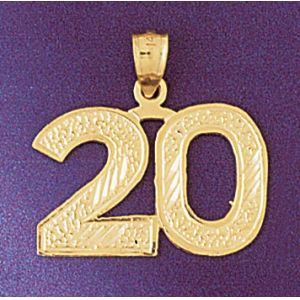 Number 20 Charm Pendant 14k Gold — JewelsBerry