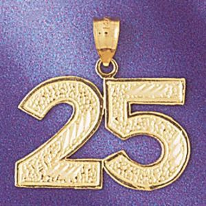 Number 25 Charm Pendant 14k Gold — JewelsBerry