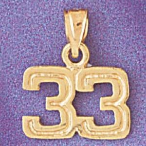 Number 33 Charm Pendant 14k Gold — JewelsBerry