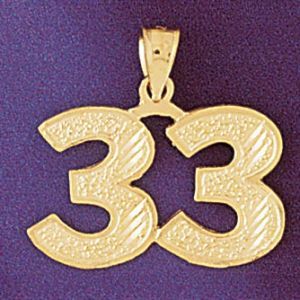 Number 33 Charm Pendant 14k Gold — JewelsBerry