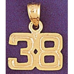 Number 38 Charm Pendant 14k Gold — JewelsBerry