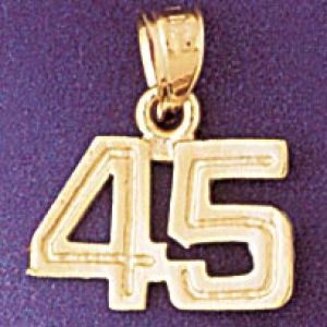 Number 45 Charm Pendant 14k Gold (1.2 Grams) — JewelsBerry