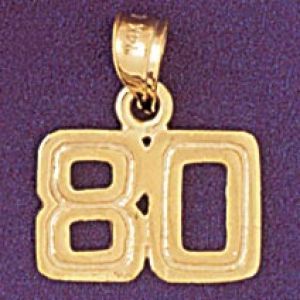Number 80 Charm Pendant 14k Gold (1.2 Grams) — JewelsBerry