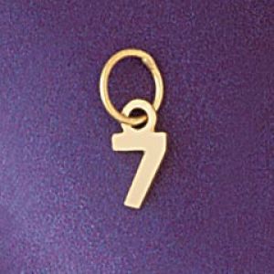 Number 7 Charm Pendant 14k Gold — JewelsBerry