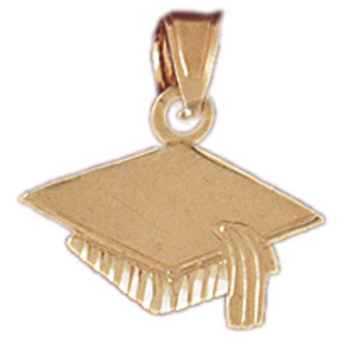 Charm Pendant 14K Gold, which has the shape of a Graduation Hat ...