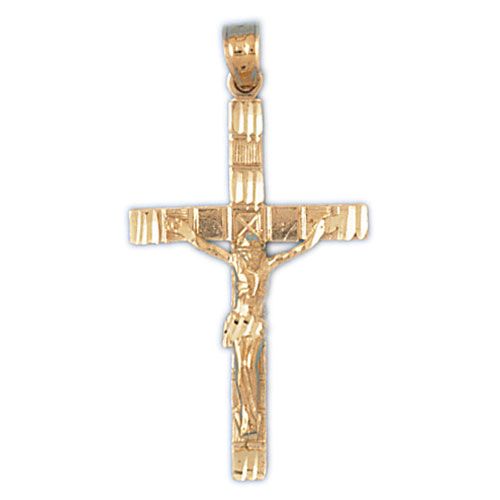 Jesus Christ on Cross Charm Pendant 14k Gold — JewelsBerry