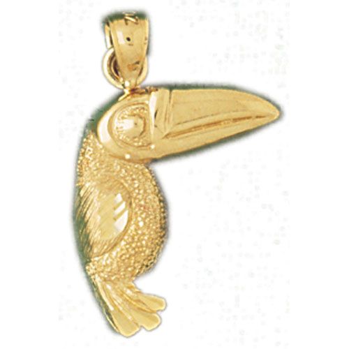 Parrot Charm Pendant Solid 14k Gold — JewelsBerry
